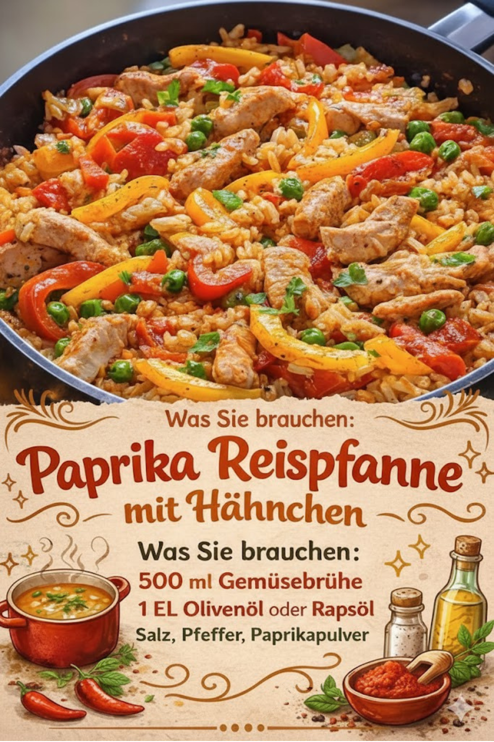 Paprika Reispfanne mit Hähnchen, oohhh… würzig, bunt und richtig schön ...